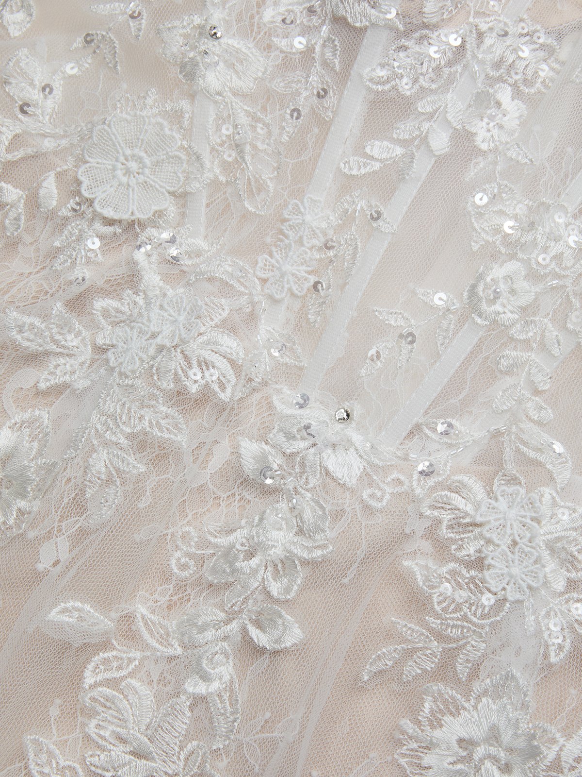 All Season White Spaghetti Sleeveless Lace Embroidery Gown Wedding ...